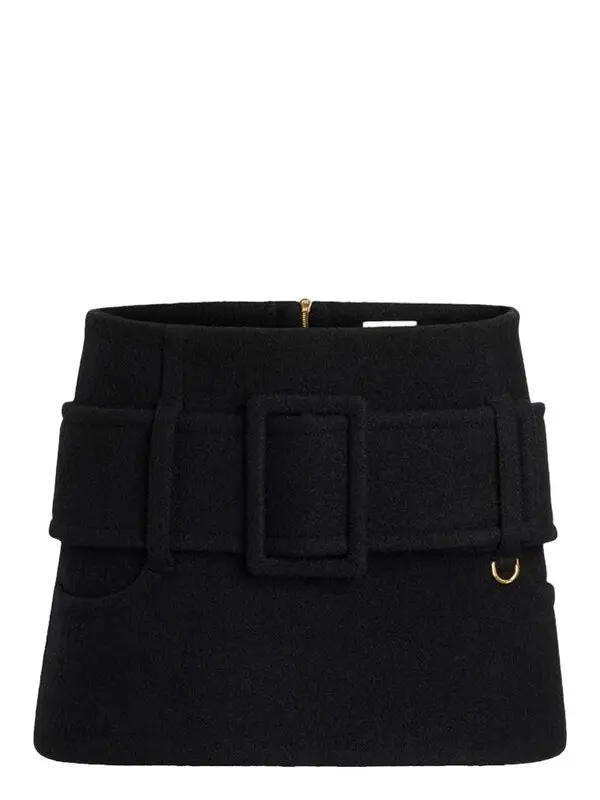 Patou Belted Mini Skirt - Black