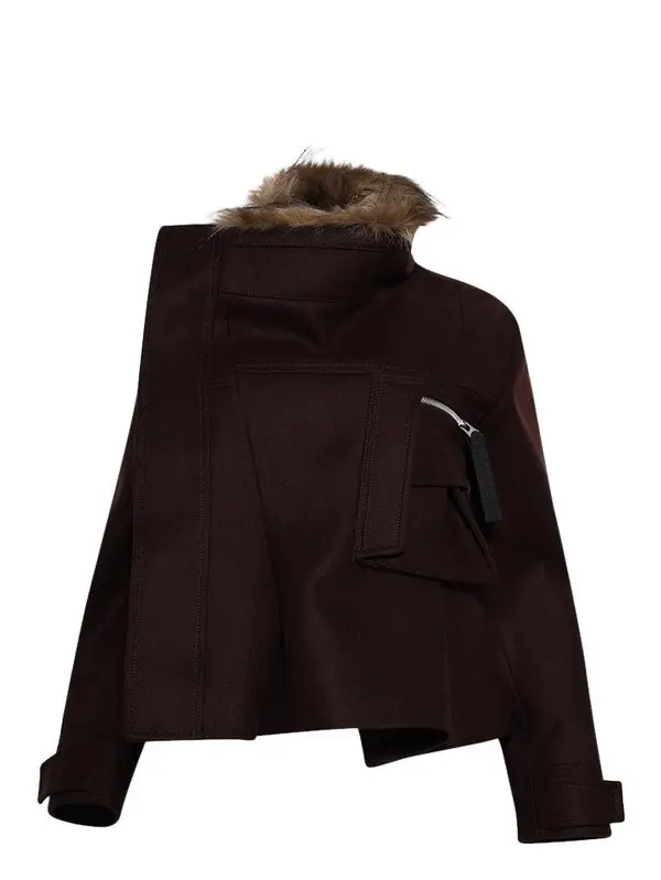 Sacai Melton Jacket - Brown