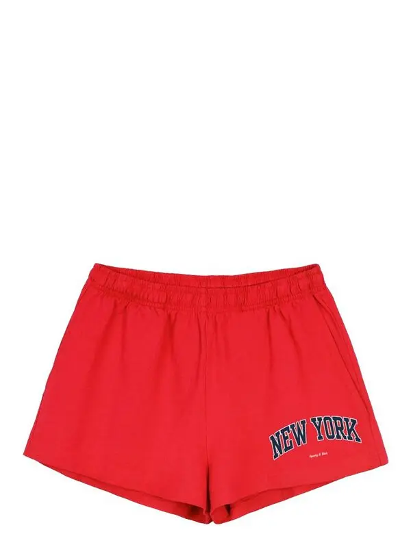 SPORTY & RICH Relaxed Fit Disco Shorts - Red