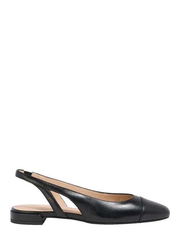 STUART WEITZMAN Leather Slingback Flats - Black