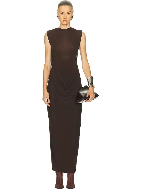 JEAN PAUL GAULTIER Draped Long Dress - Brown