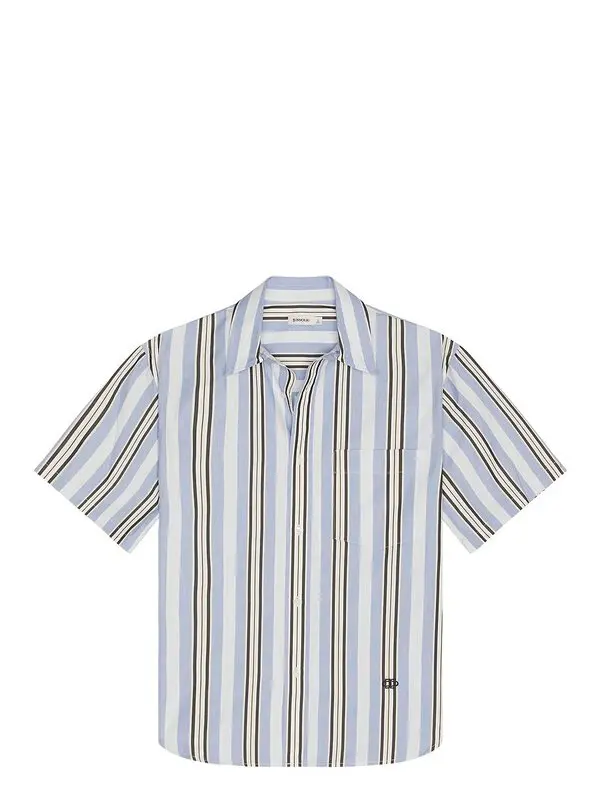 Simkhai Deacon Oversized Shirt In Blue - Blue Multi Stripe