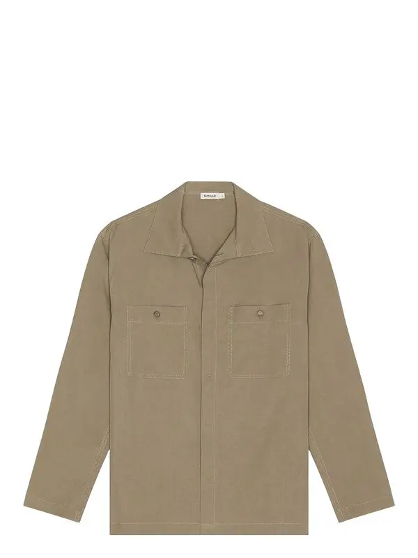 Simkhai Sean Shirt Jacket In Olive - Faded Olive