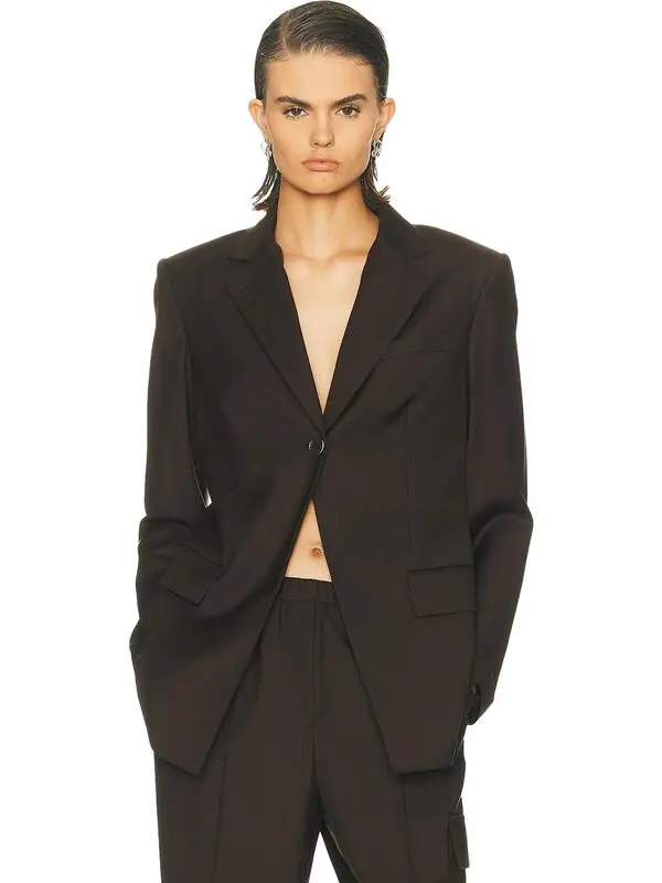 Helmut Lang Cut Away Blazer - Dark Chocolate