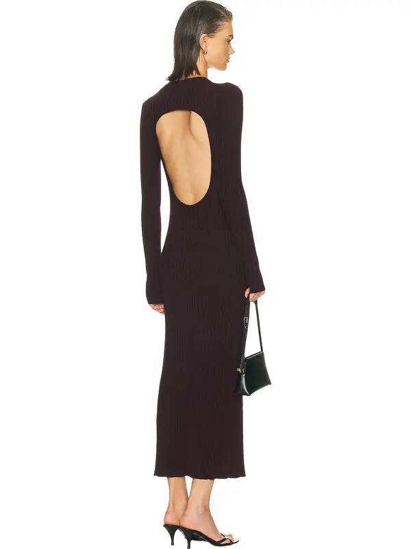 Helmut Lang Open Back Dress - Eggplant