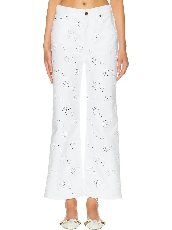 Chloé Denim Straight Leg Pant - White