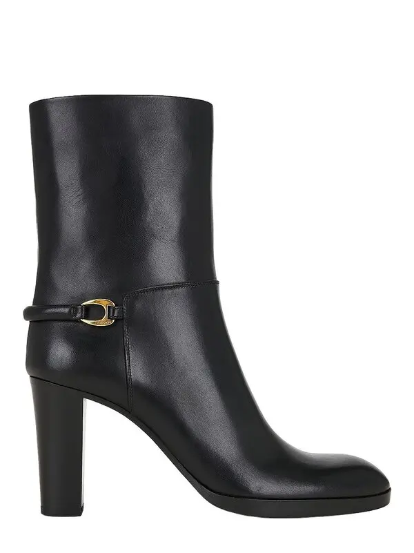 Saint Laurent Chemena Leather Boots - Nero