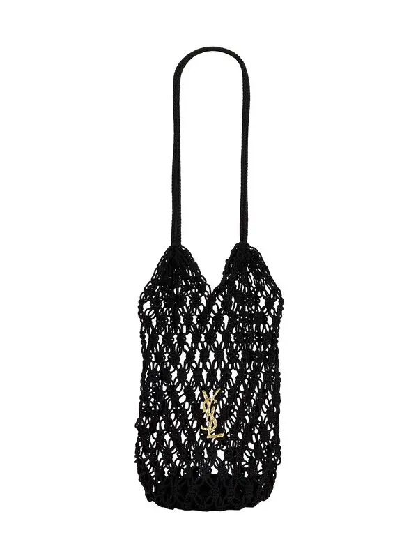Saint Laurent Large Cassandre Shopping Crochet Bag - Nero