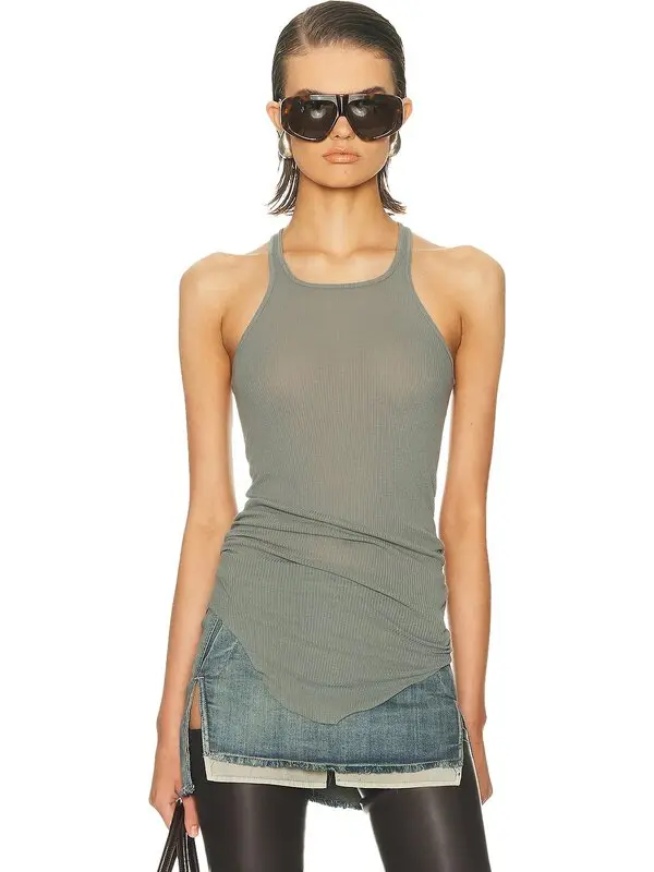 Rick Owens Basic Rib Tank Top - Washed Indigo