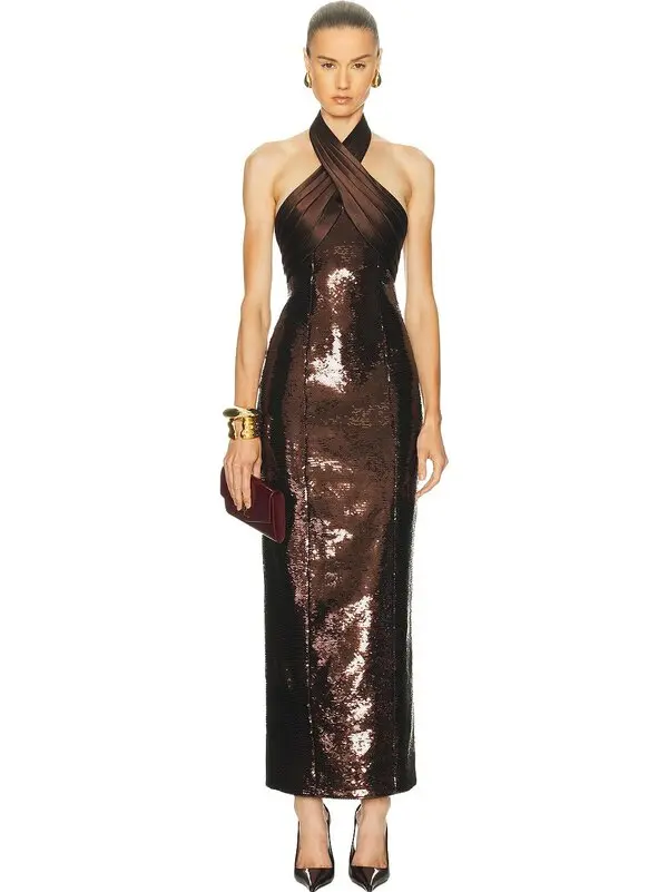 Retrofete Tamra Sequin Dress - Tobacco