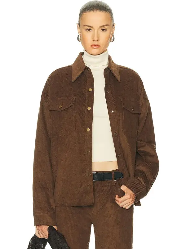 EB DENIM Daniele Shirt Jacket - Chocolate Corduroy