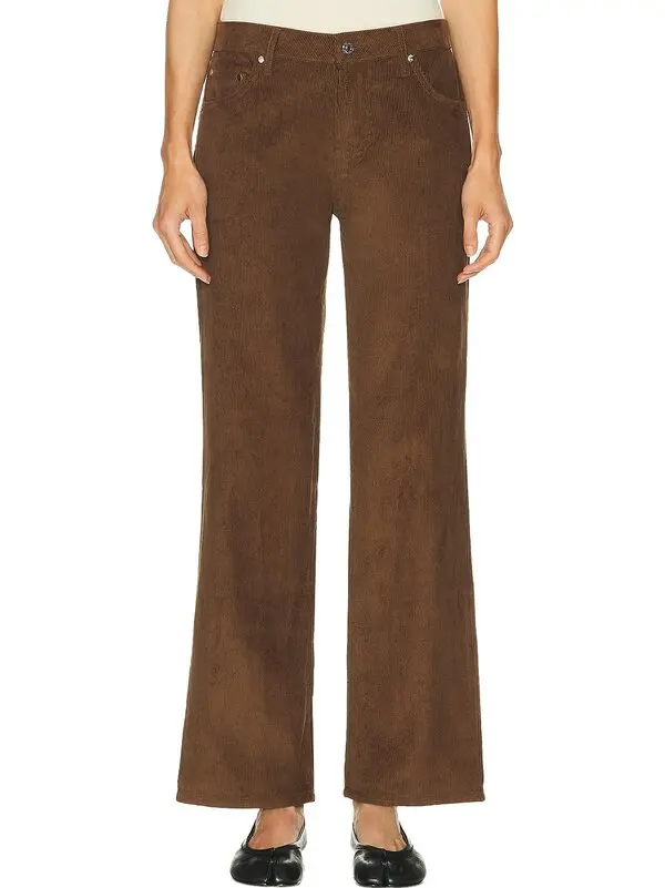 EB DENIM Low Rise Baggy Corduroy Jeans - Chocolate Corduroy