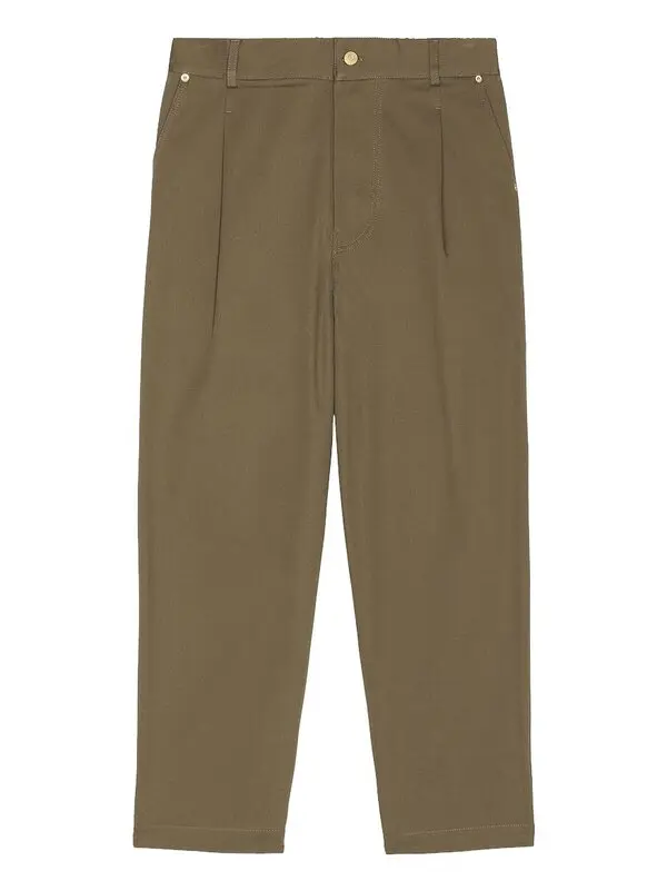 Drole De Monsieur Le Pantalon Cropped Twill Pants - Taupe