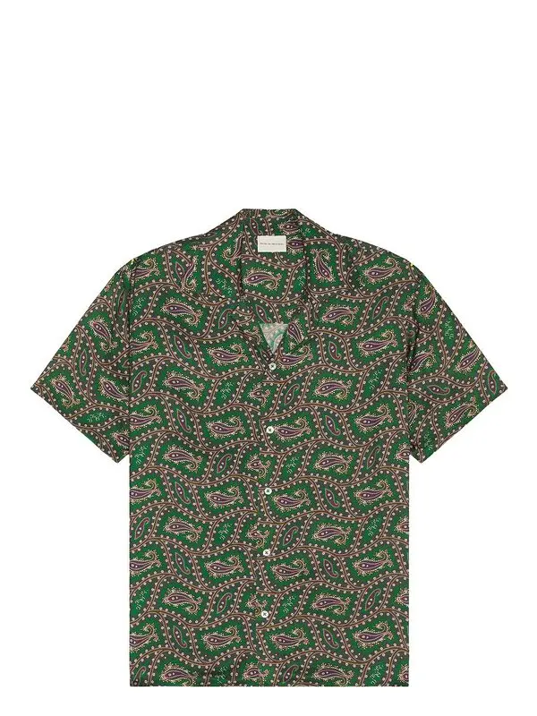 Drole De Monsieur La Chemise Paisley Shirt In Green - Dark Green