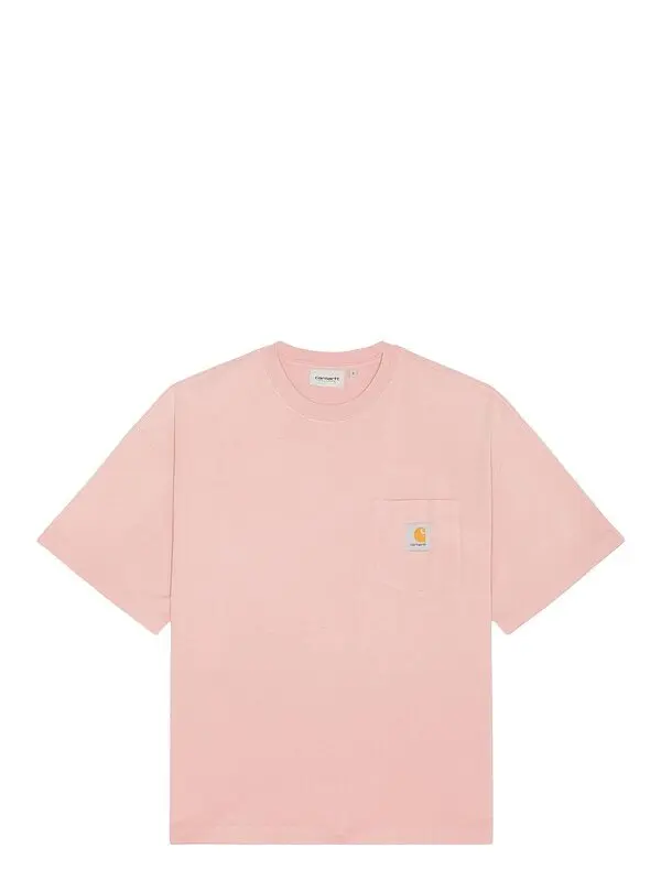 Carhartt Work In Progress Hudson Pocket T-shirt In Pink - Chalk Wash Daphne