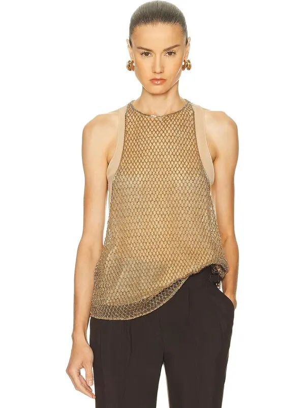 Adam Lippes Fable Metallic Top - Gold