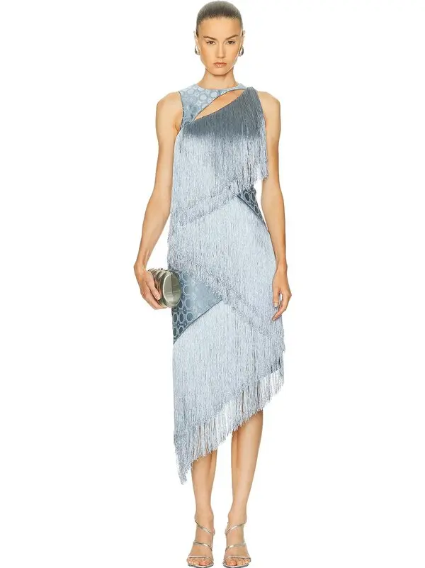 Alexis Costa Dress - Blue Jacquard