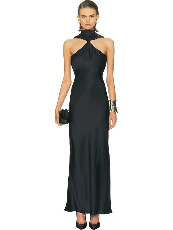 Attico Sleeveless Gown - Black