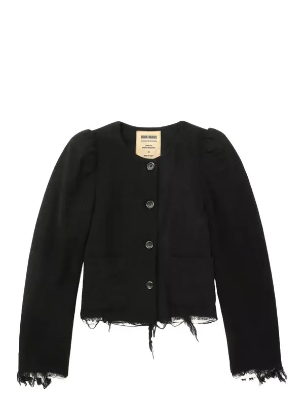 UMA WANG Frayed Hem Jacket - Black