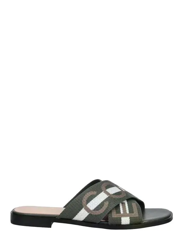 COCCINELLE Logo-print Flat Sandals - Green
