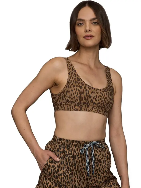The Upside Panthera Scoop Neck Bra - Animal