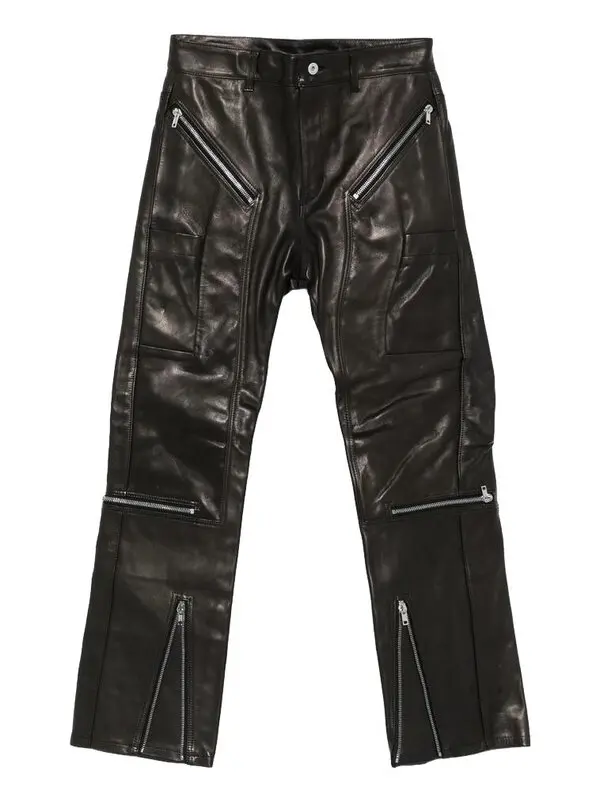 Rick Owens Leather Trousers - Black