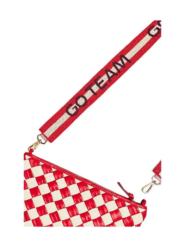 Anthropologie Beaded Bag Strap - Red