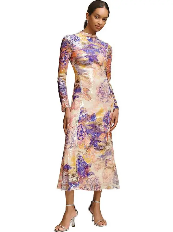 Bhldn Sequin Mock-neck Maxi Dress - Multi