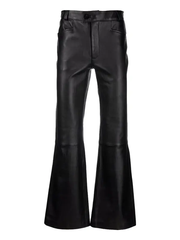 ERNEST W. BAKER Flared Leather Pants - Black
