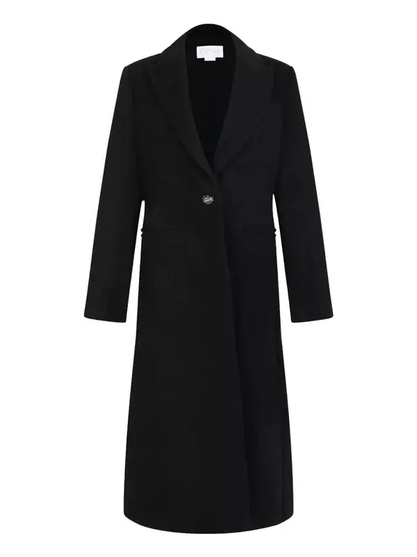 GENNY Single-button Twill Coat - Black