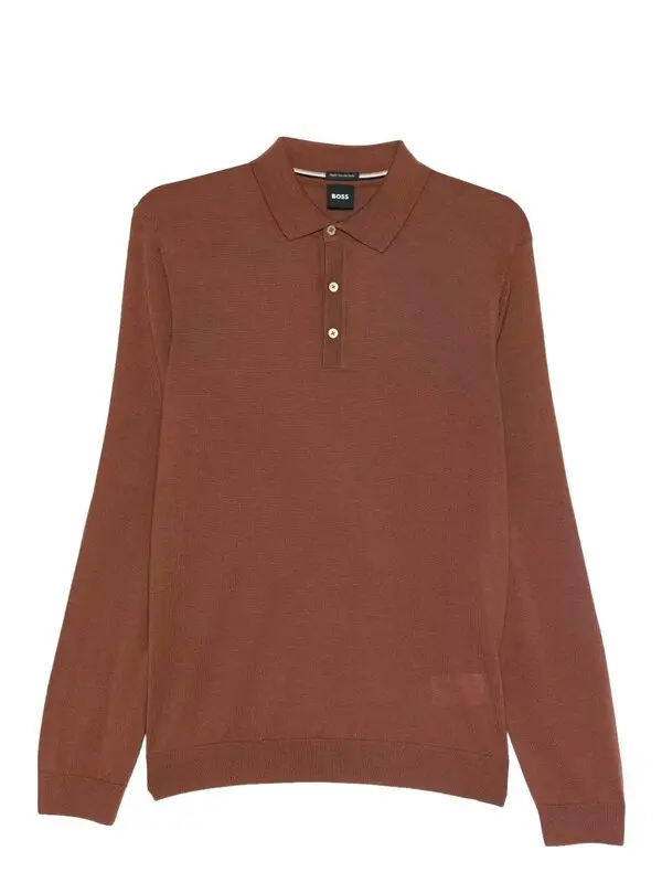 BOSS Long-sleeve Polo Shirt - Brown