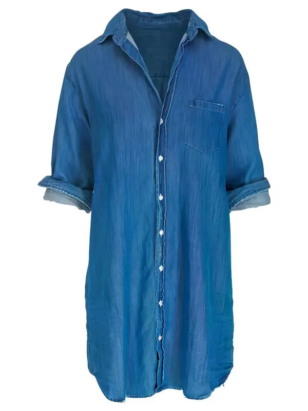 Frank & Eileen Cotton Mini Shirt Dress - Blue