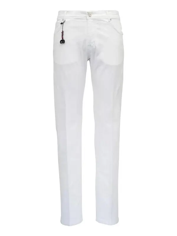 Marco Pescarolo Button-fly Stretch-cotton Trousers - White