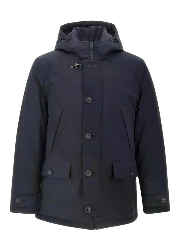 FAY Hooded Button-fastening Jacket - Blue