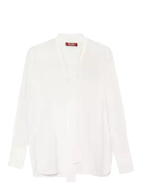 Max Mara Tie-neck Silk Blouse - White
