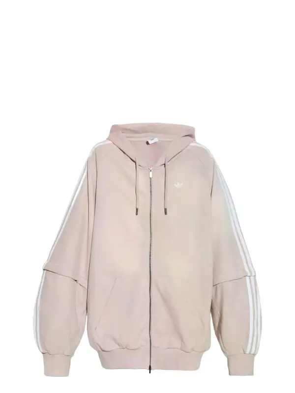 Adidas 3-stripes Logo Zip-up Hoodie - Pink
