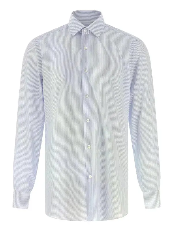 BARBA NAPOLI Striped-pattern Shirt - Blue