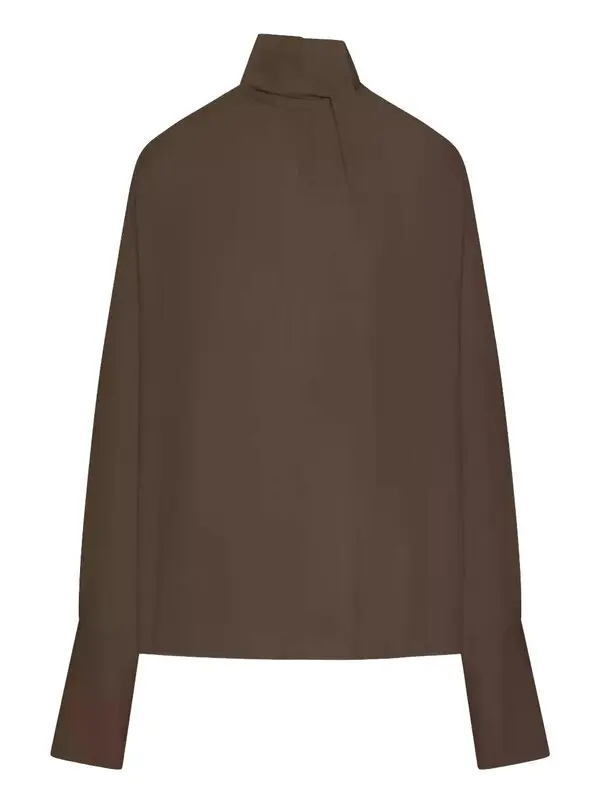 TOM FORD High-neck Blouse - Brown