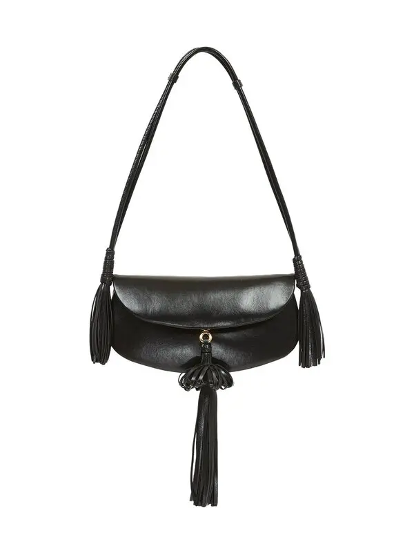 Ulla Johnson Paloma Tassel Flap Bag - Noir
