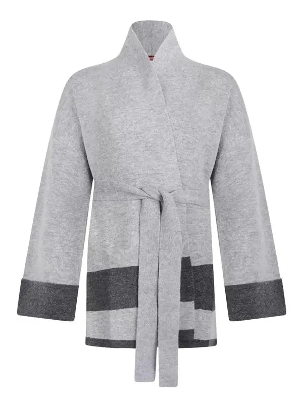 Max Mara Belted Wool-cashmere Cardigan - Grey
