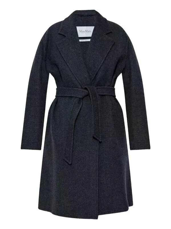 Max Mara Belted Wool Coat - Blue