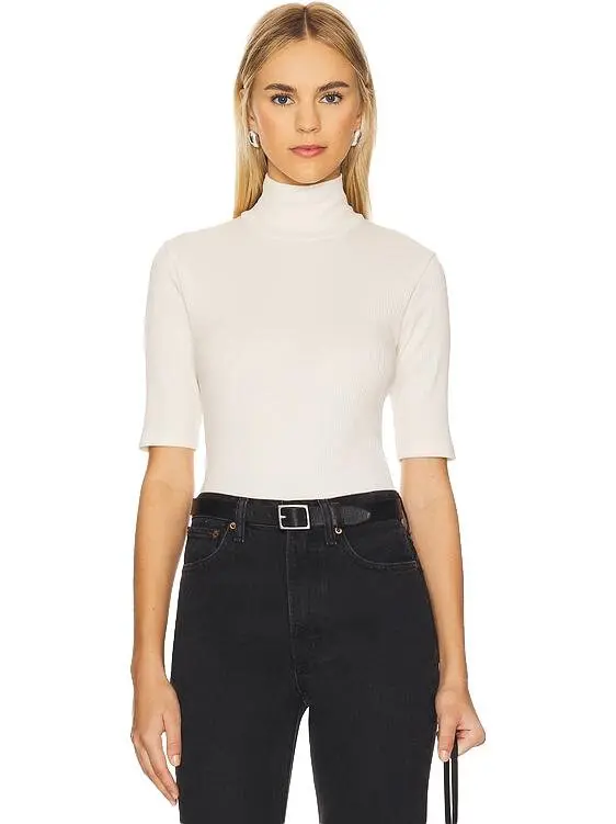 Vince Elbow Sleeve Turtleneck - Off White