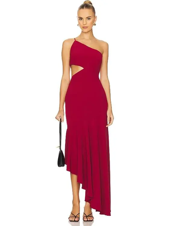 Nbd Lucinda One Shoulder Dress - Burgundy