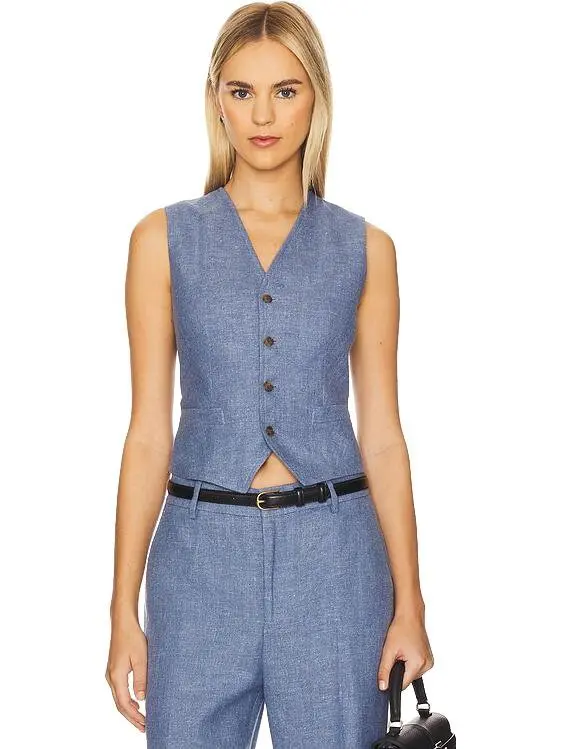 Ralph Lauren Linen Cotton Twill Vest - Blue
