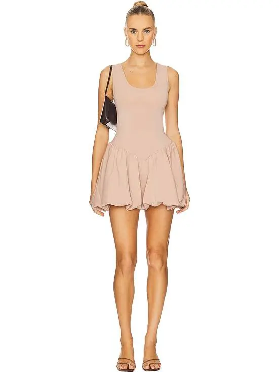 WeWoreWhat Deep V Bubble Dress - Rose Dust