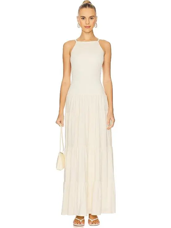 WeWoreWhat Smocked Drop Waist Maxi Dress - Ivory