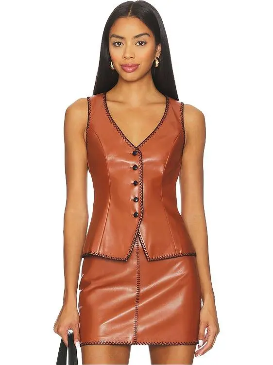 Amanda Uprichard Ginger Vest - Chestnut