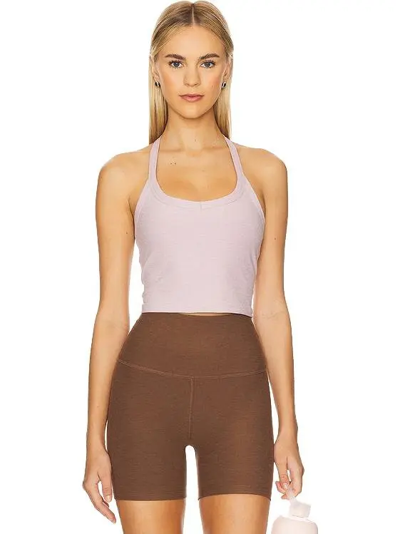 Beyond Yoga Spacedye On The Up Cropped Tank Top - Blush Blossom Heather