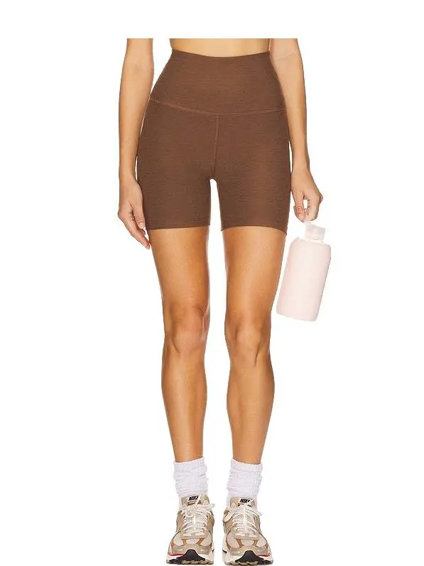 Beyond Yoga Spacedye Keep Pace Biker Short - True Chocolate Heather