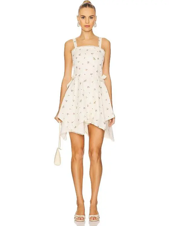 WeWoreWhat Handkerchief Mini Dress - Ivory Multi